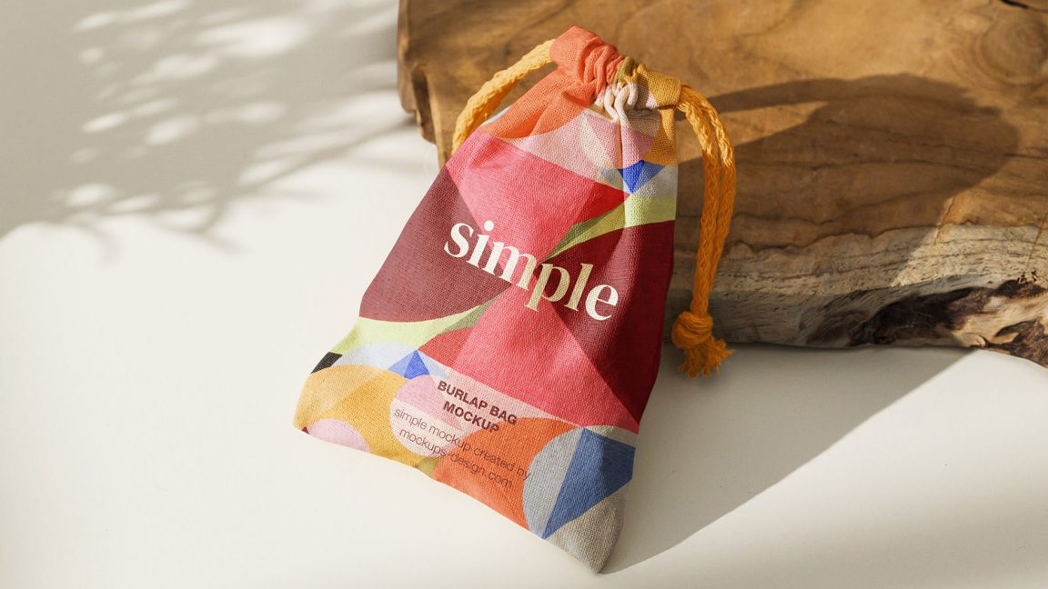 Free Drawstring Linen Backpack Mockup PSD - PsFiles