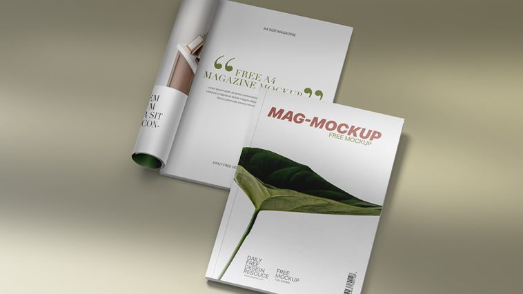 Free Free Magazine PSD Mockup - PsFiles