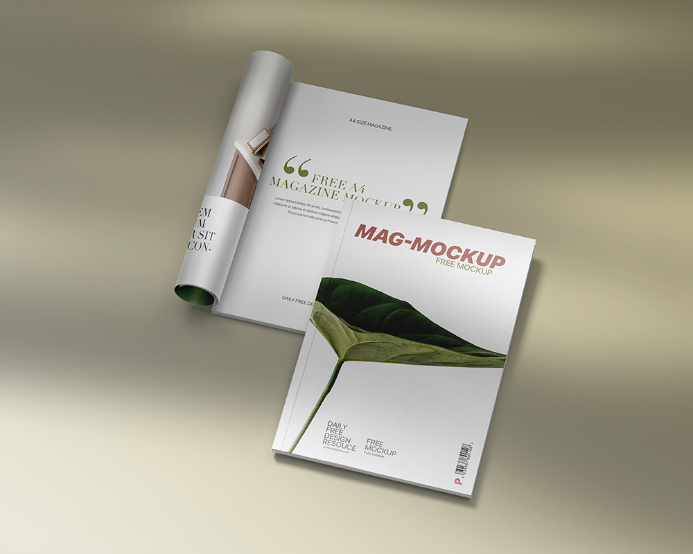 Free Cover / Inner Page Magazine Mockup PSD - PsFiles