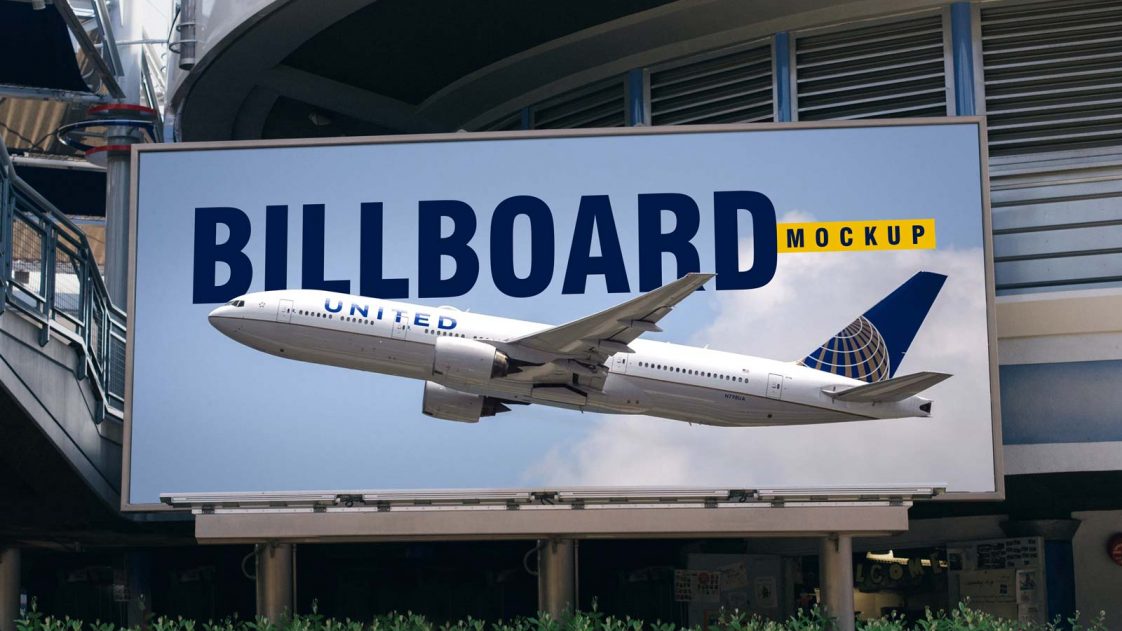 Free Spectacular Corner Billboard Outdoor Advertising Mockup PSD - PsFiles