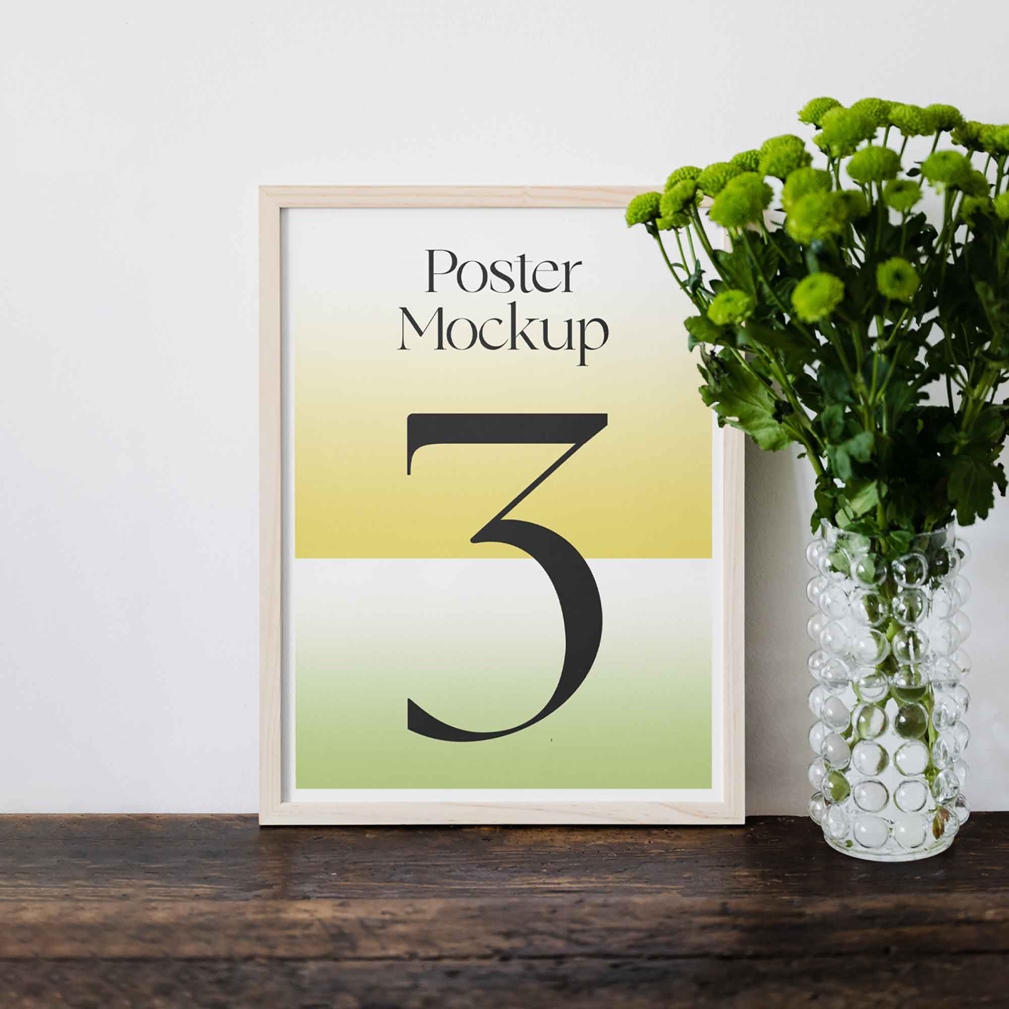 Free Poster Frame Against Wall Mockup PSD - PsFiles