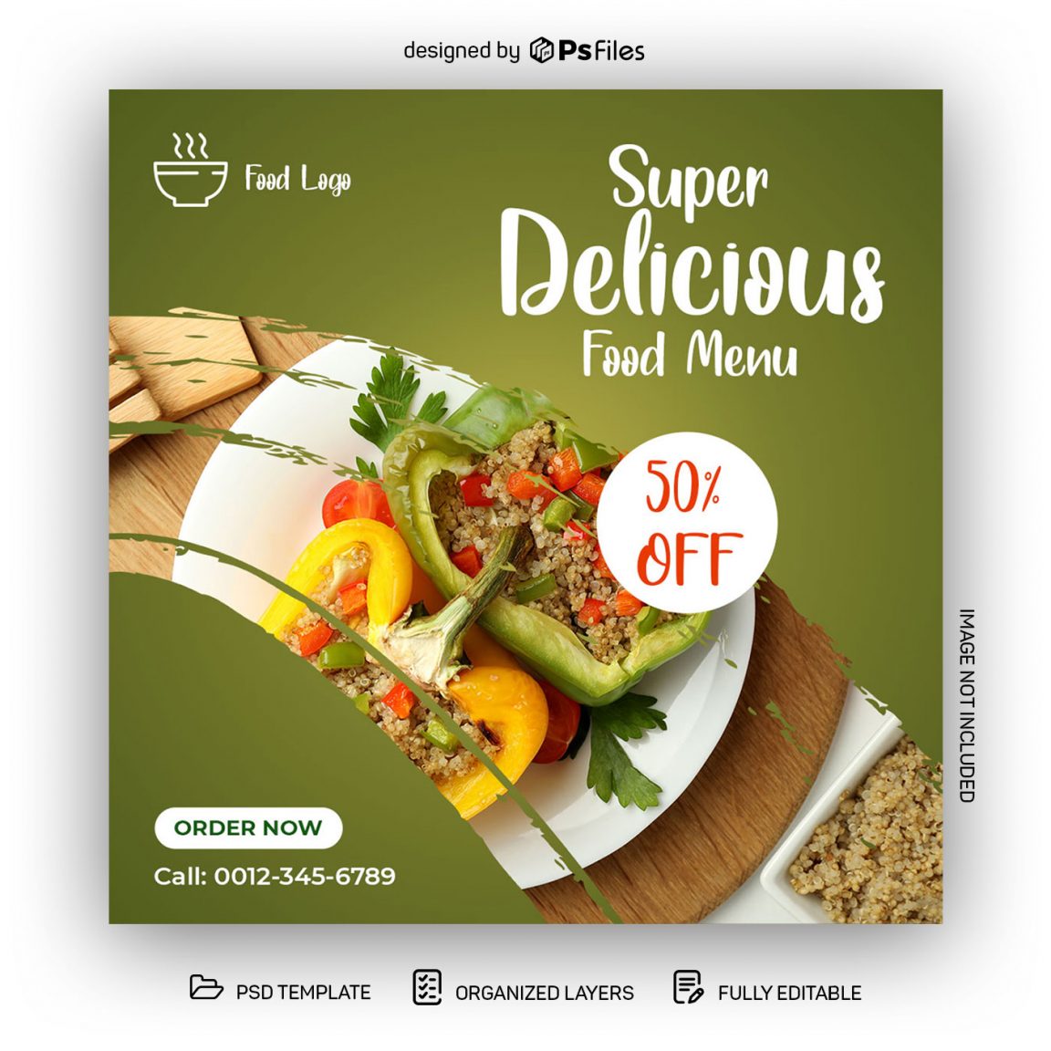 Free Delicious Food Menu Social Media Post Design Template PSD - PsFiles