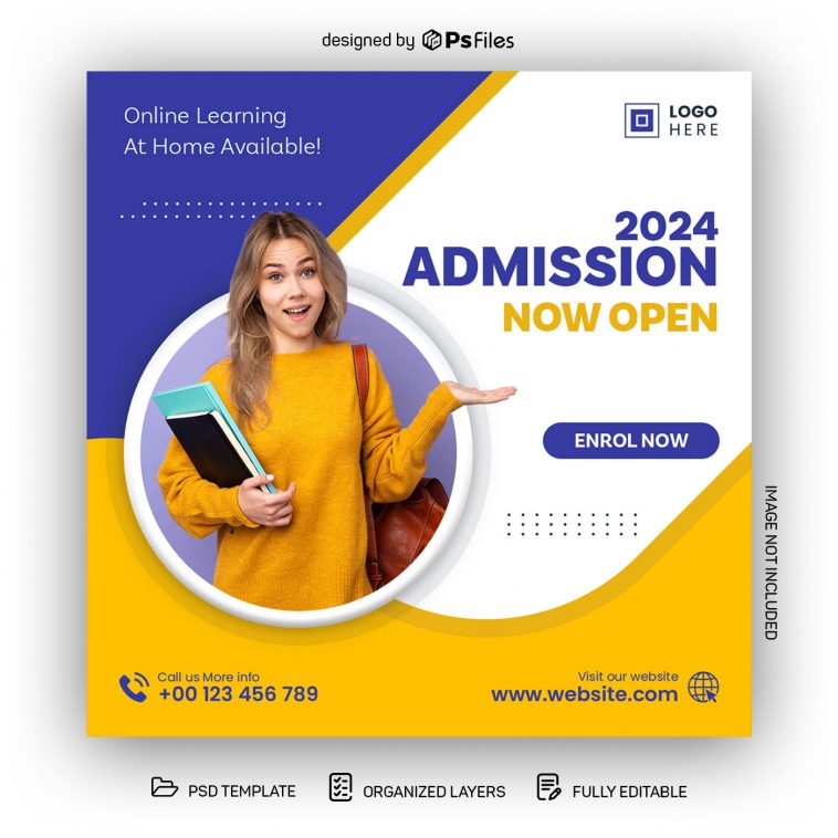 Education Service Admission Open Instagram Post Design PSD - PsFiles