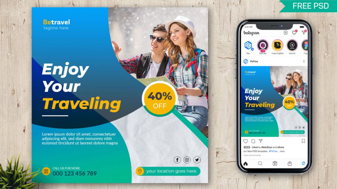 Free Instagram Promo Post Template PSD - PsFiles