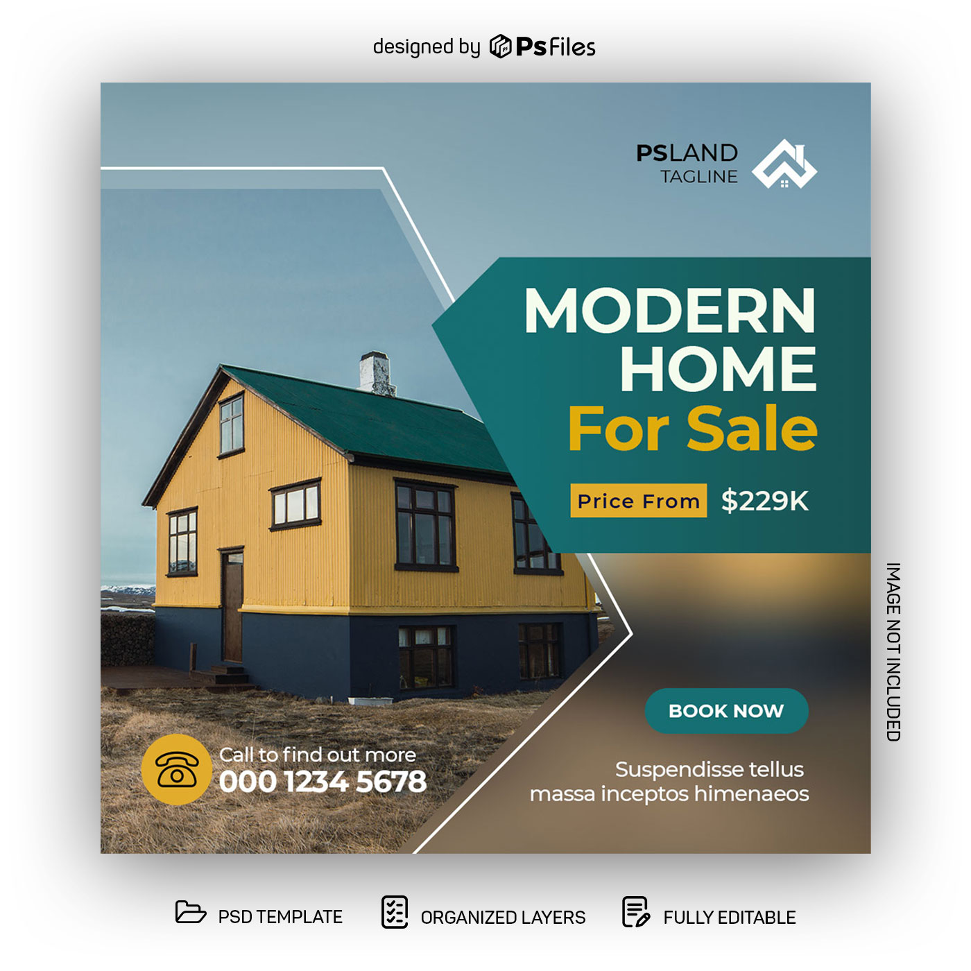 Modern Home for Sale Social Media Post Design PSD Template - PsFiles