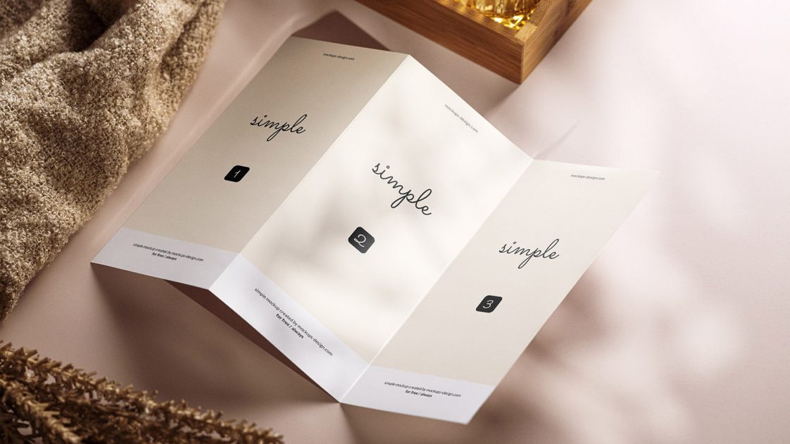 Free Tri-Fold Brochure Mockup PSD - PsFiles - Free Photoshop Files