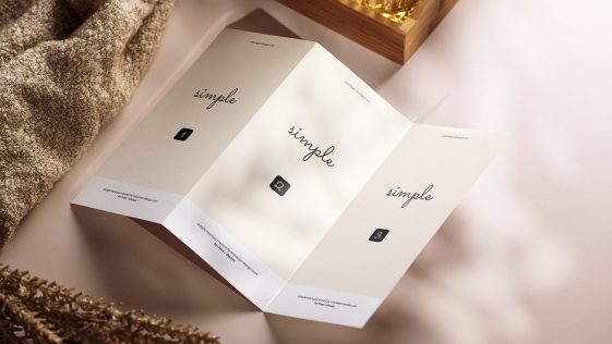 Free Tri-Fold DL Flyer Mockup PSD set with Shadow Overlay - PsFiles