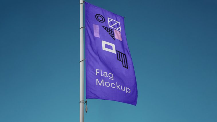 3 Free Flag Mockup PSD Set - PsFiles