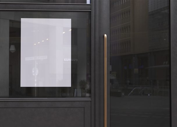 Free Shop Front Window Sticker Poster Mockup PSD - PsFiles