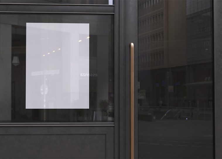 Free Shop Front Window Sticker Poster Mockup PSD - PsFiles