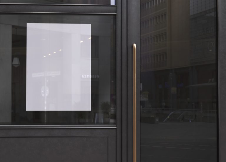 Free Shop Front Window Sticker Poster Mockup PSD - PsFiles
