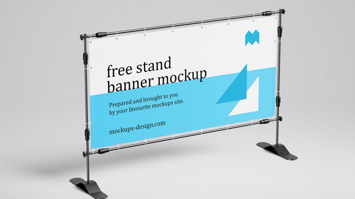 Free Steel Frame Banner Mockup 4 PSD set - PsFiles