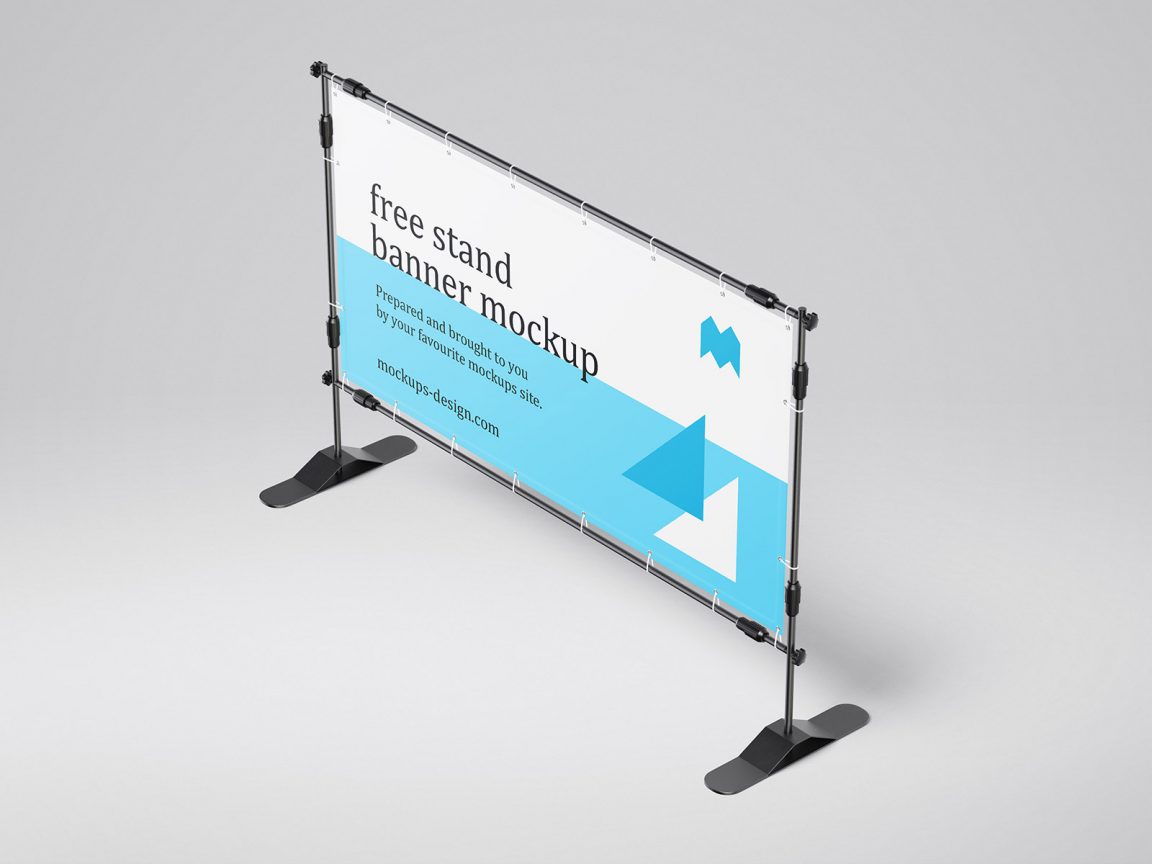 Free Rectangle Event Banner Stand Mockup PSD Set - PsFiles