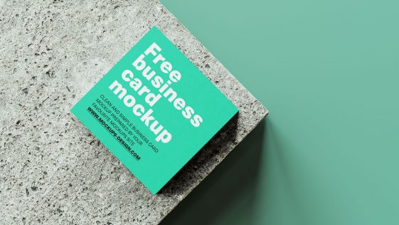 Free Square Card Mockup with Pillow - PsFiles