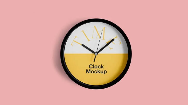 Wall Clock in Hand Free Mockup PSD - PsFiles