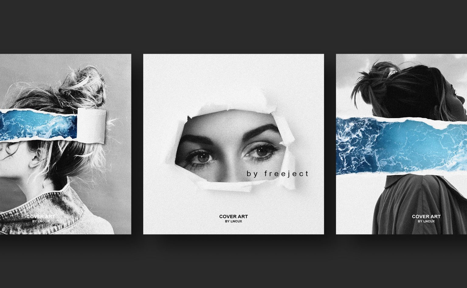 Free 3 Ripped Paper Cover Art Design PSD Template - PsFiles