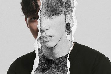 Free Scrapbook Pencil Sketch Photo Effect PSD Template - PsFiles