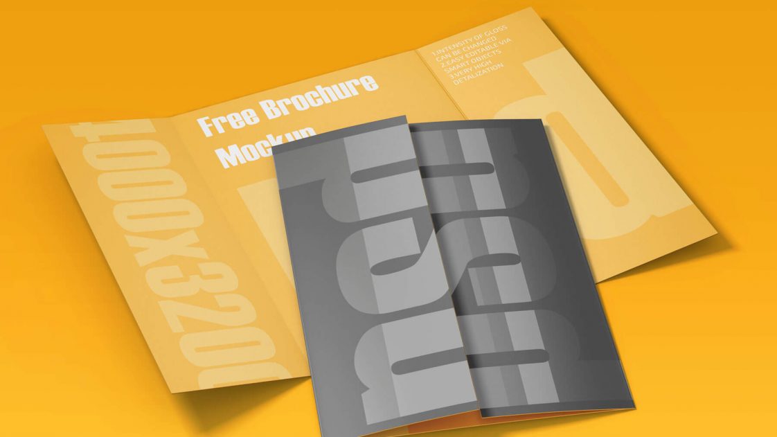 6 Free DL Gate Fold Brochure Mockup PSD Files - PsFiles