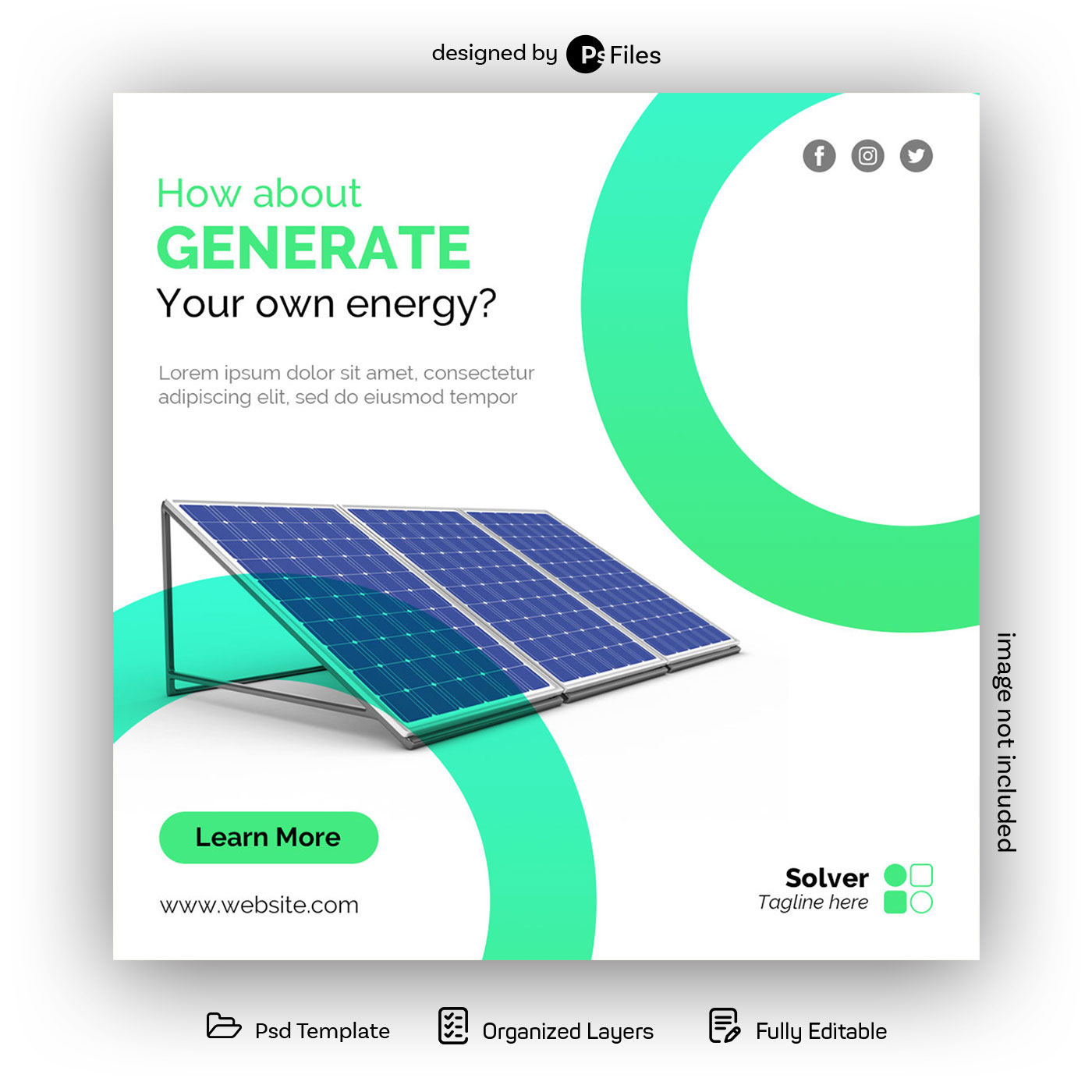 Free Solar Energy Instagram Post Design PSD Template - PsFiles