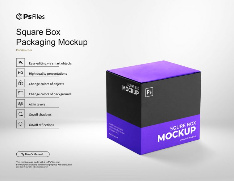 Square Packaging Box Mockup Free PSD - PsFiles