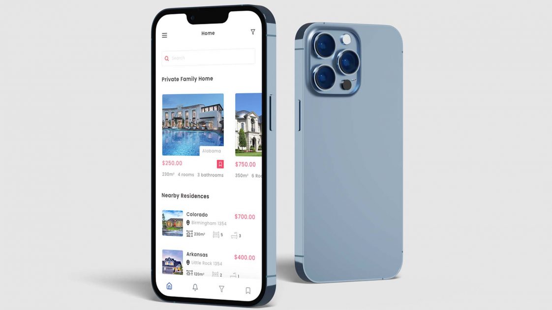 Front View of Standing Free iPhone Mockup PSD - PsFiles