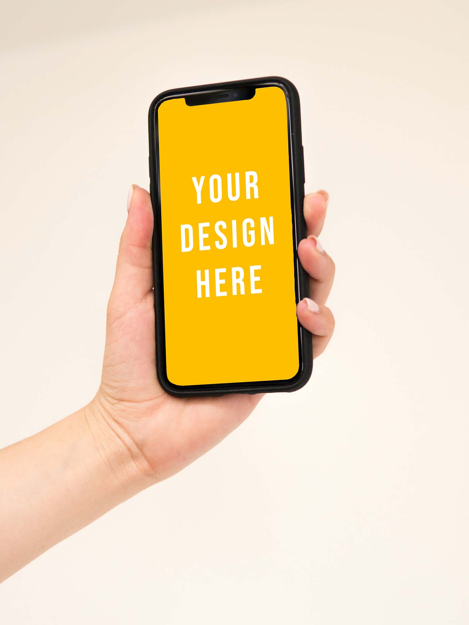 Free iPhone Held in Hand Mockup PSD - PsFiles