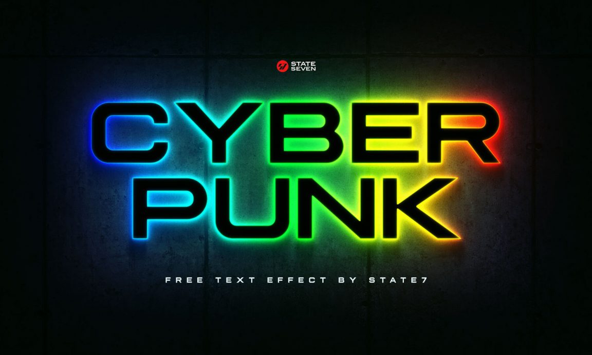 Cyberpunk Neon Glowing RGB Free Text Effect PSD - PsFiles