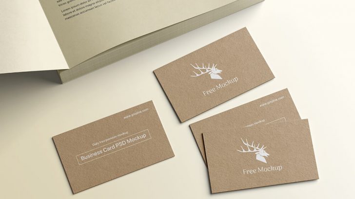 Floating Two Business Cards Mockup Free PSD - PsFiles