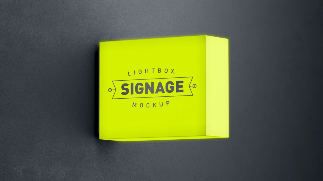 Free Octagon Backlit Signage Mockup PSD - PsFiles