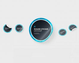 Free Round Sticker Label Mockup PSD Set for Packaging - PsFiles