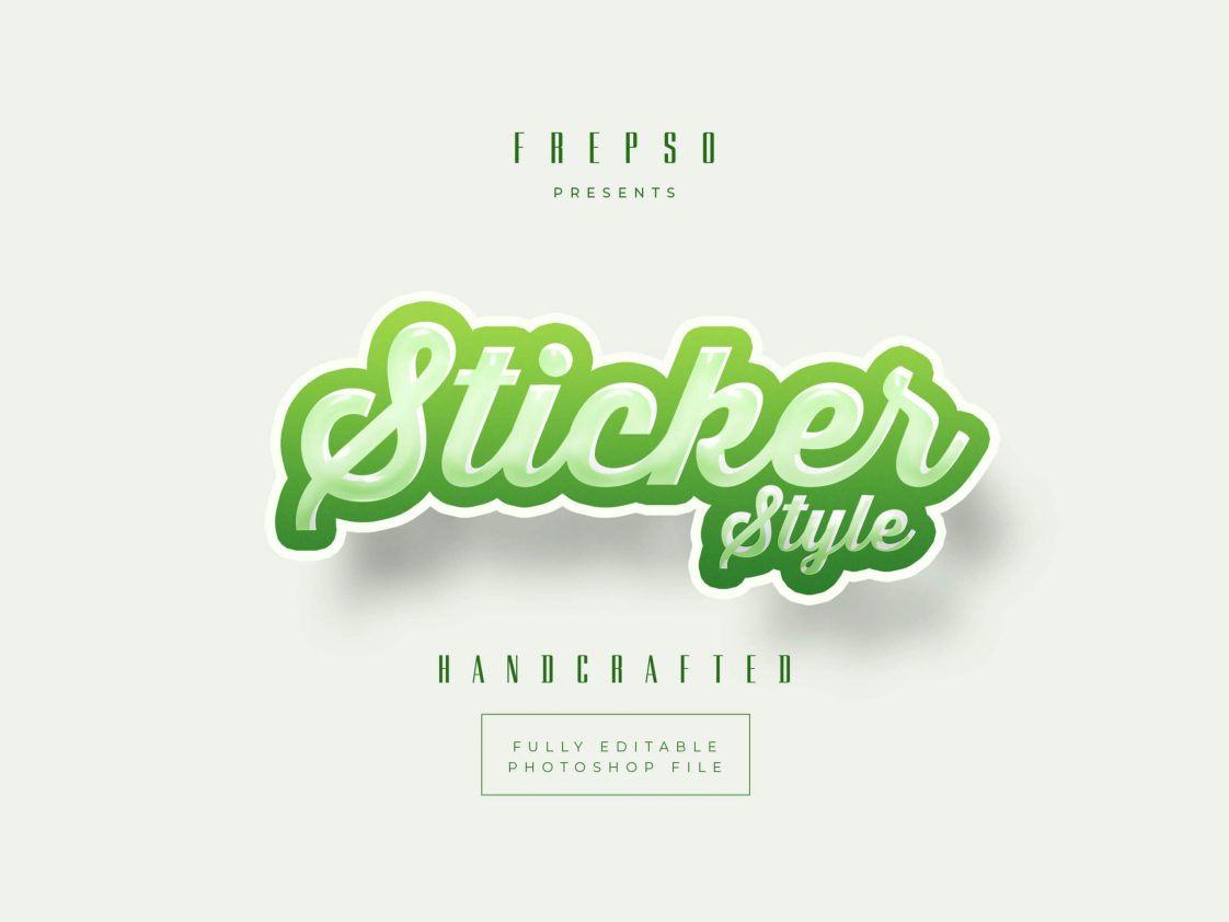 Free Sticker style Photoshop Text Effect PSD - PsFiles
