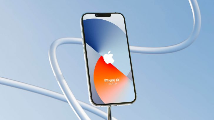 Front View of Standing Free iPhone Mockup PSD - PsFiles