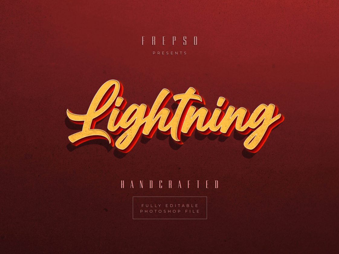 Lightning 3D Text Effect PSD - PsFiles