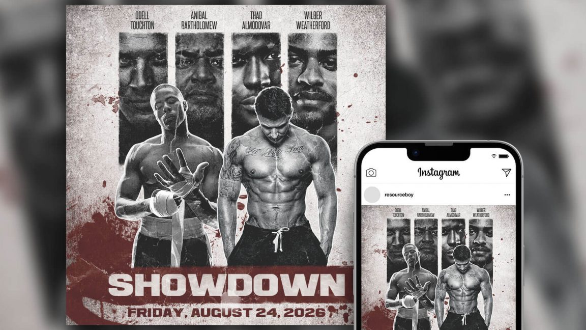 Retro Border Bold Fight Instagram Poster PSD Template Free - PsFiles