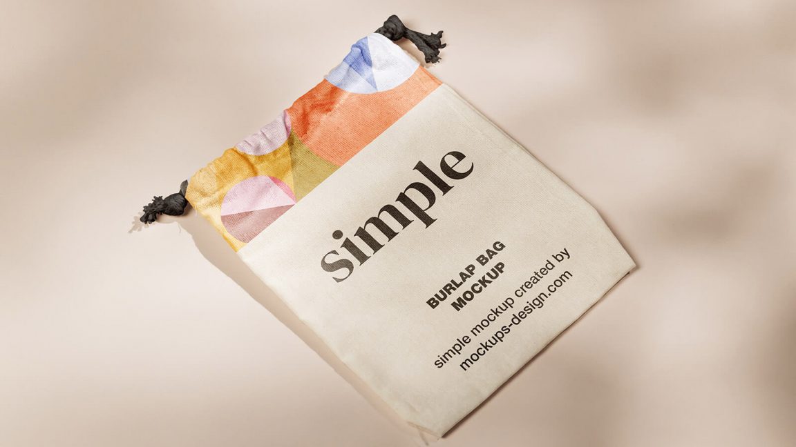 Free Drawstring Linen Backpack Mockup PSD - PsFiles