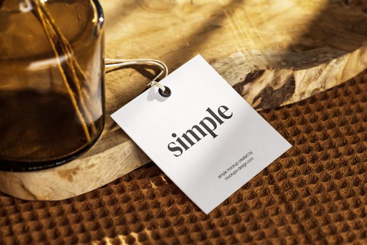 Free Square Hang Tag Mockup PSD - PsFiles