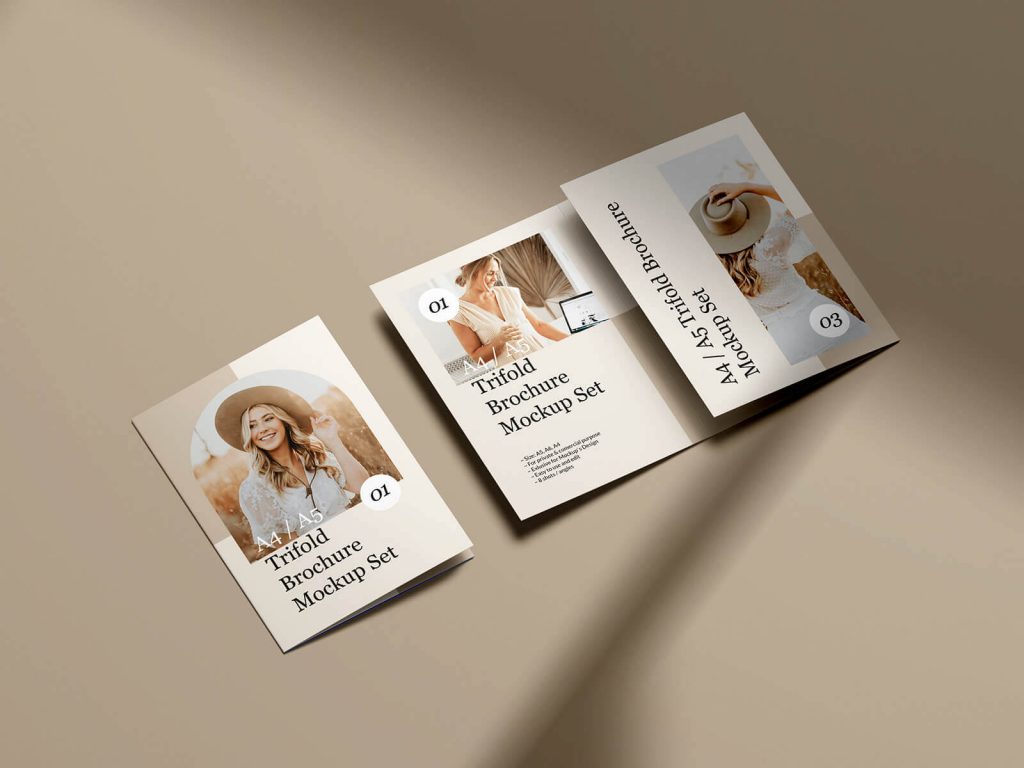 6 Free A4 and A5 Tri-Fold Brochure Mockup PSD Files - PsFiles