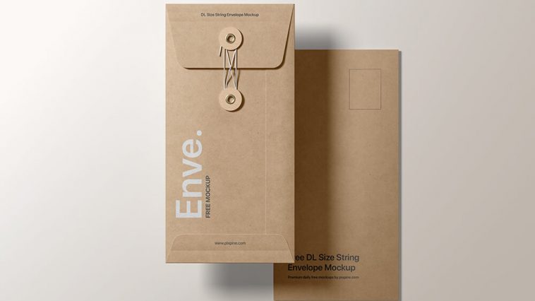 Free DL Size String Envelope PSD Mockup PSD - PsFiles