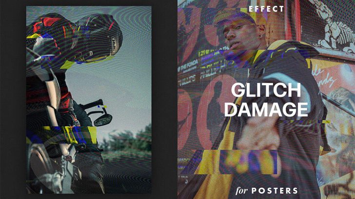Free Glitch Damage Photo Effect PSD - PsFiles - Free Photoshop Files