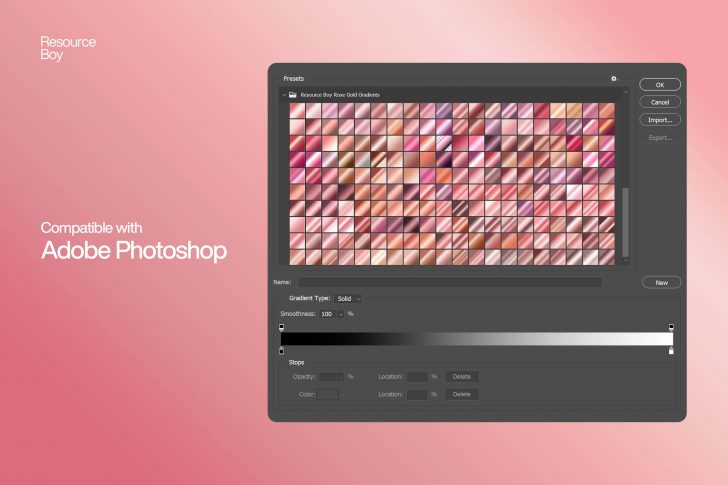 Free 200 Shiny Rose Gold Photoshop Gradients for Free - PsFiles