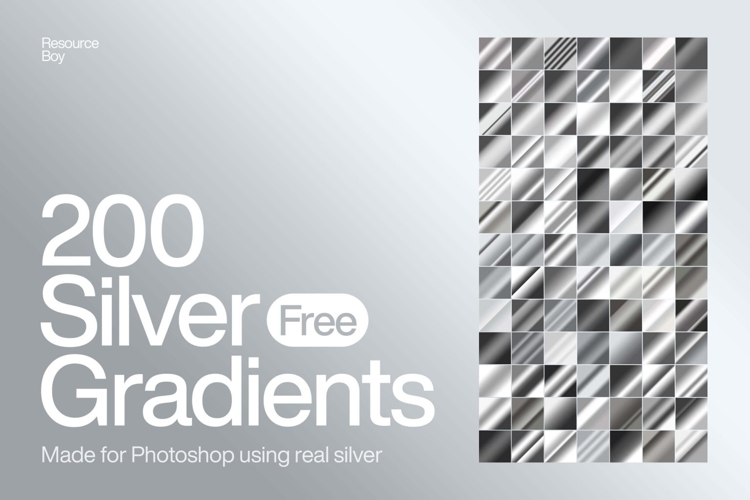 200 Silver Photoshop Gradients .grd file for free - PsFiles