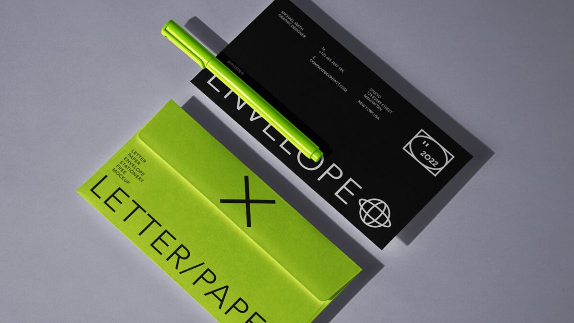 Free 2 Business Letter Envelope Mockup PSD - PsFiles