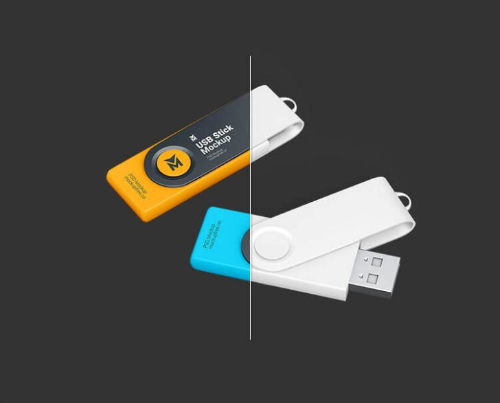 Free USB Memory Stick Mockup 3 PSD Set - PsFiles