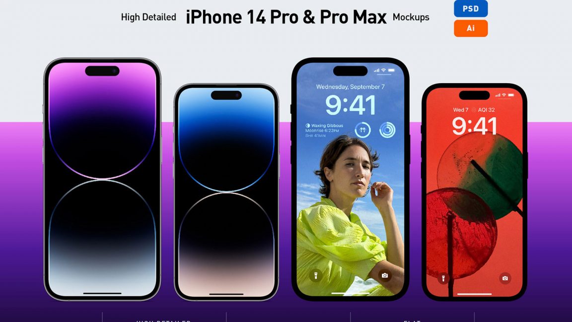 New iPhone 14 Pro Max App Screen Mockup PSD free - PsFiles