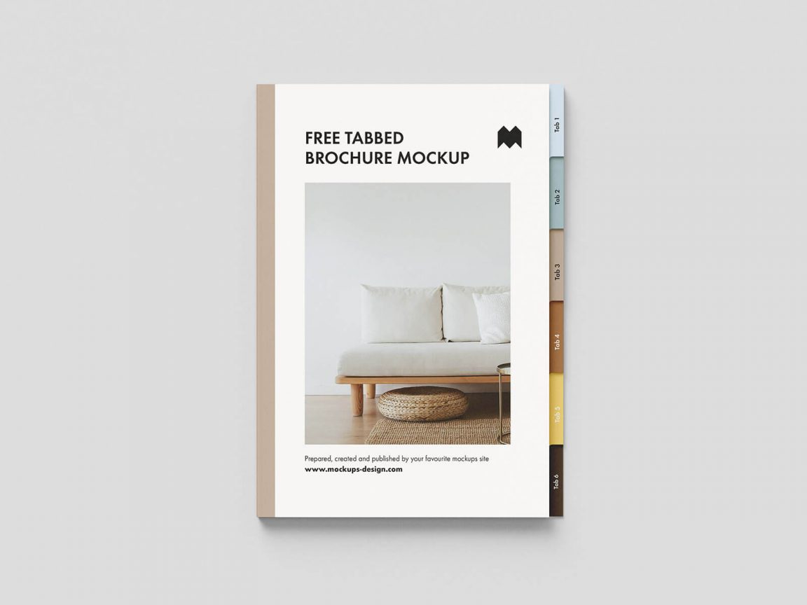 Free Tabbed A4 Brochure Book Mockups 5 PSD set - PsFiles