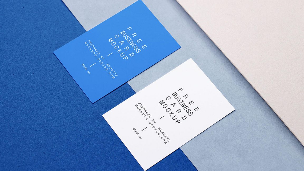 Floating Two Business Cards Mockup Free PSD - PsFiles