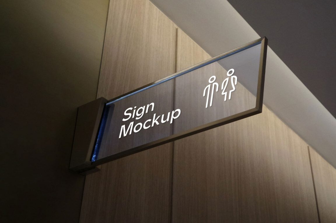 Free Rectangle Glass Sign Mockup PSD - PsFiles