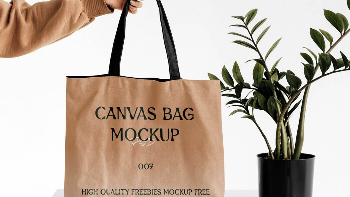 Free Tote Cloth Shopping Bag Mockup 2 PSD Set - PsFiles