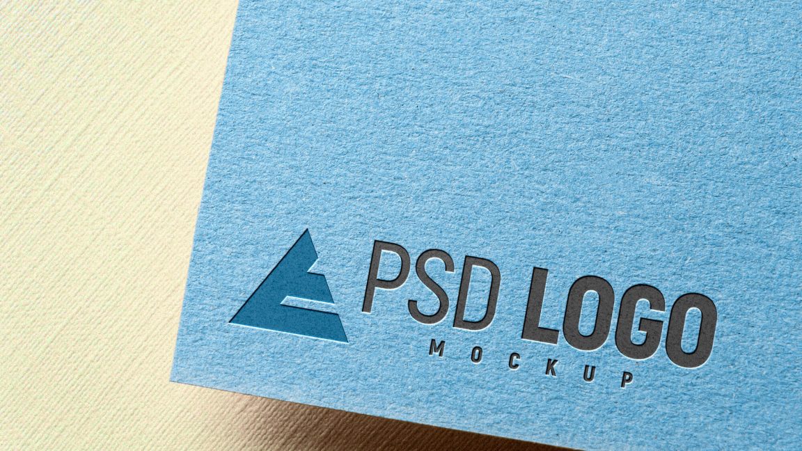 Free Paper Letterpress Logo Mockup - PsFiles