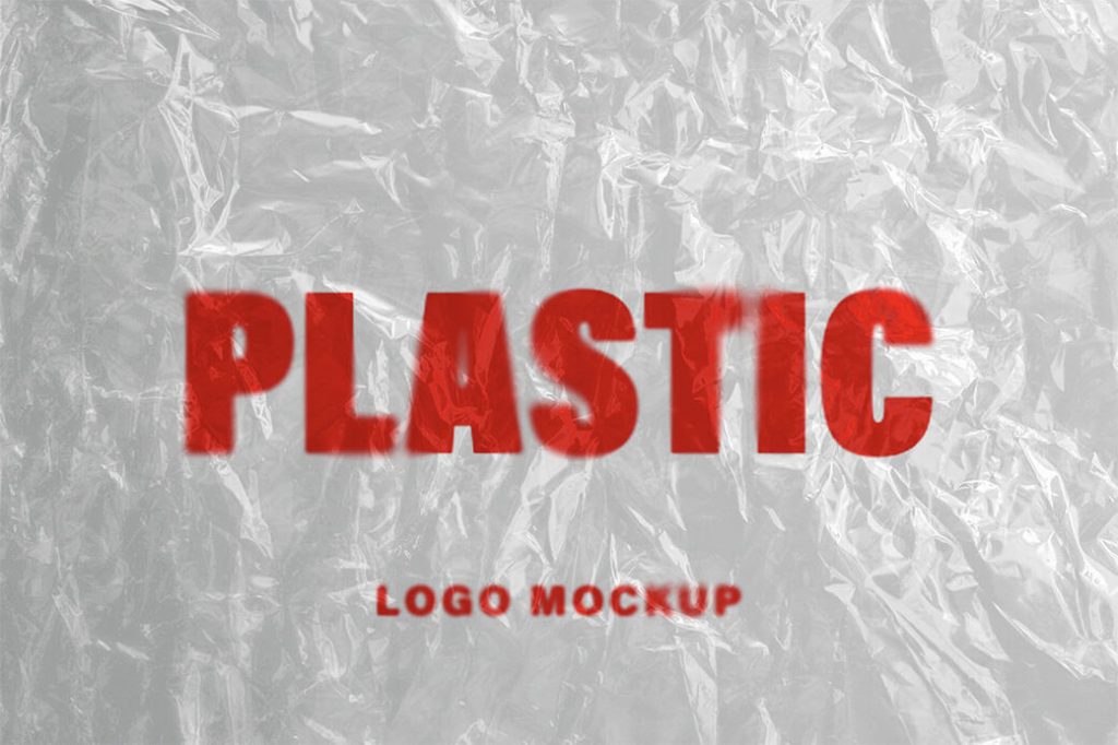 Plastic Wrap Logo and Text Mockup PSD free - PsFiles